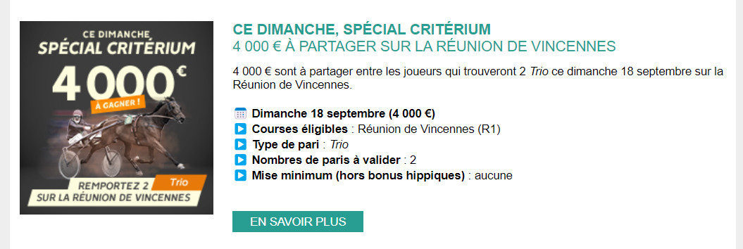 Challenge trio chez Genybet : 4000 euros à partager Challenge trio chez Genybet : 4000 euros à partager
