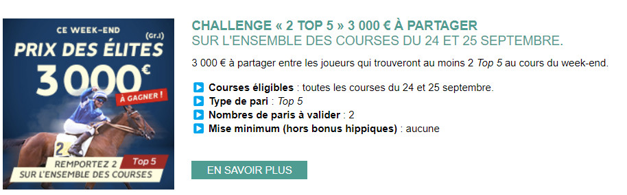 Challenge top 5 chez Genybet : 3000 euros à partager Challenge top 5 chez Genybet : 3000 euros à partager